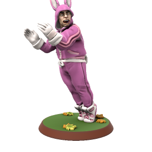Super Bunny Man pink - made with Hero Forge