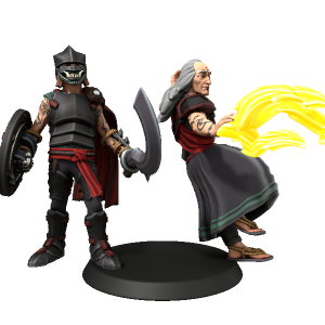 Fighter and Wizard - made with Hero Forge