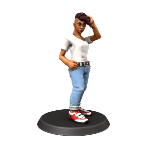 Female hair and clothing model - made with Hero Forge