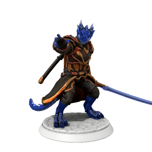Sapphire Dragonborn Rathia - made with Hero Forge