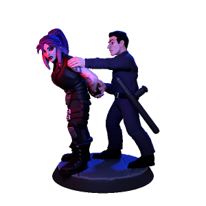 Purple Goth Girl Arrested - made with Hero Forge