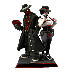 Crimson Ace and Black Jack Cop - made with Hero Forge