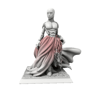 Skirt w Train and Braids APR - made with Hero Forge