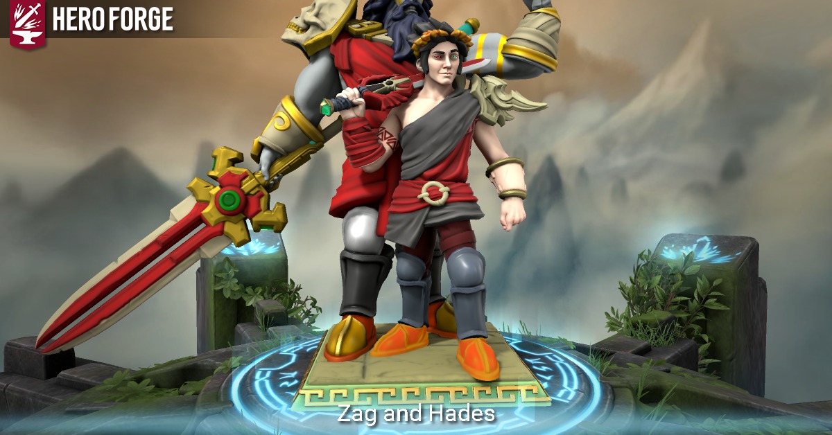 Zag and Hades - made with Hero Forge