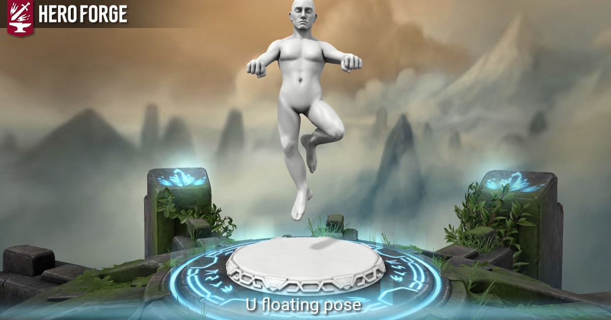 U floating pose - made with Hero Forge