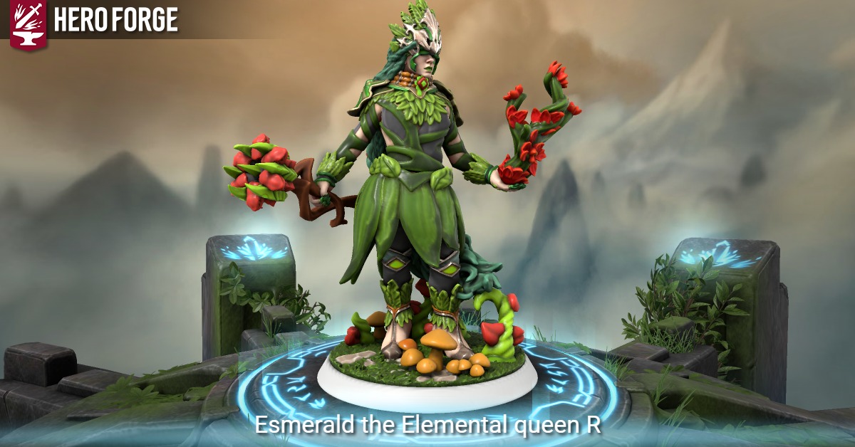 Esmerald the Elemental queen R - made with Hero Forge