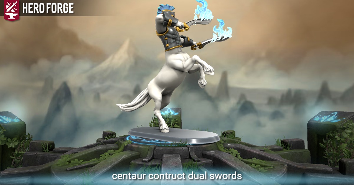 centaur contruct dual swords - made with Hero Forge