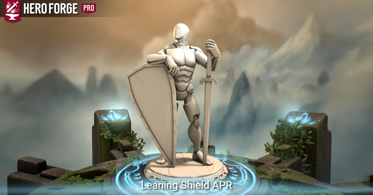 Leaning Shield APR - made with Hero Forge