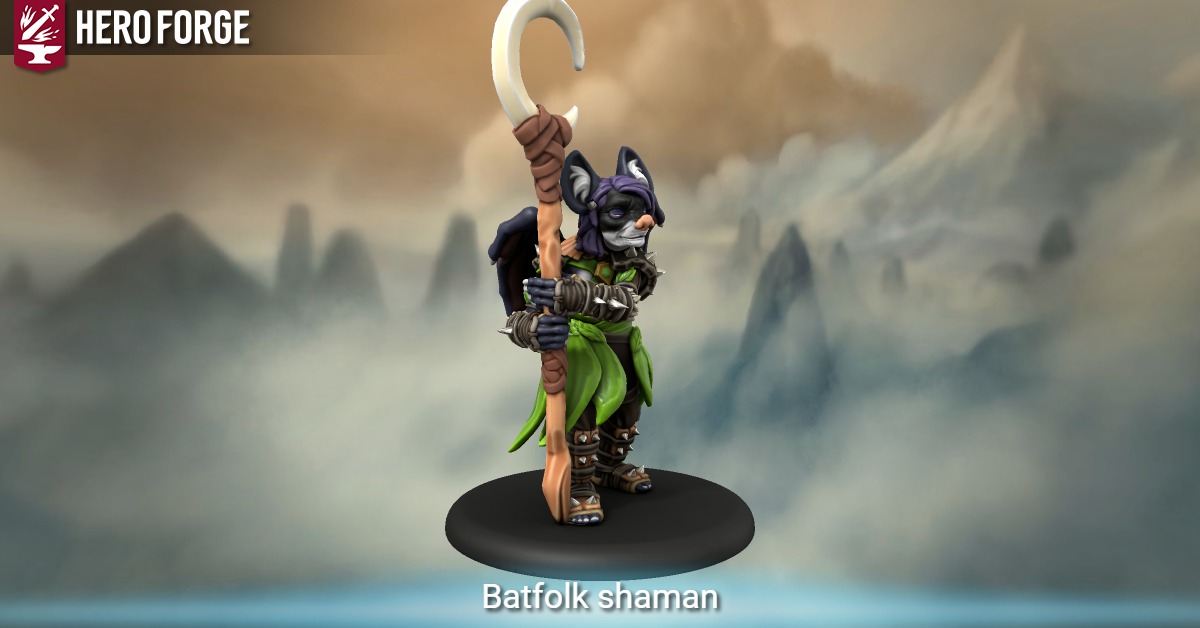 Batfolk shaman - made with Hero Forge