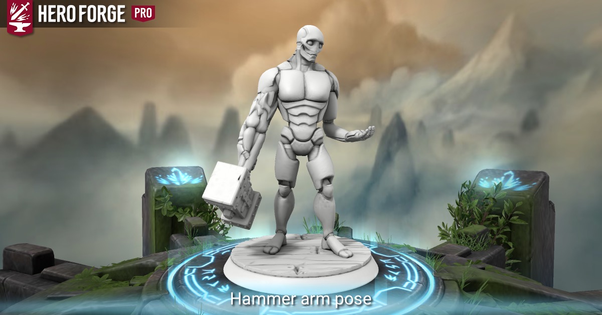 Hammer arm pose - made with Hero Forge
