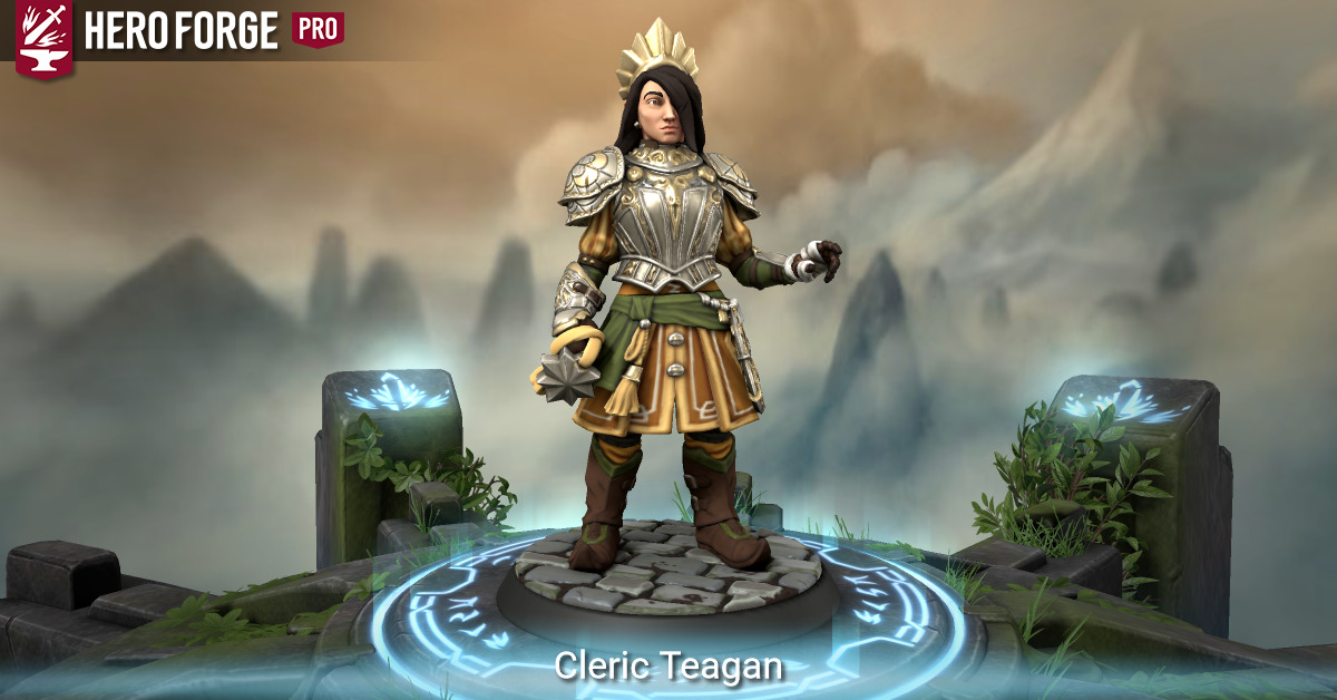 Cleric Teagan - made with Hero Forge