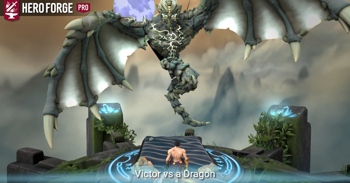 Victor vs a Dragon - made with Hero Forge