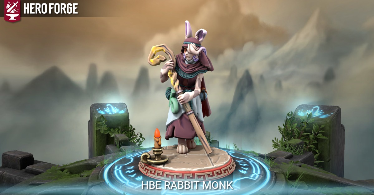 HBE RABBIT MONK - made with Hero Forge