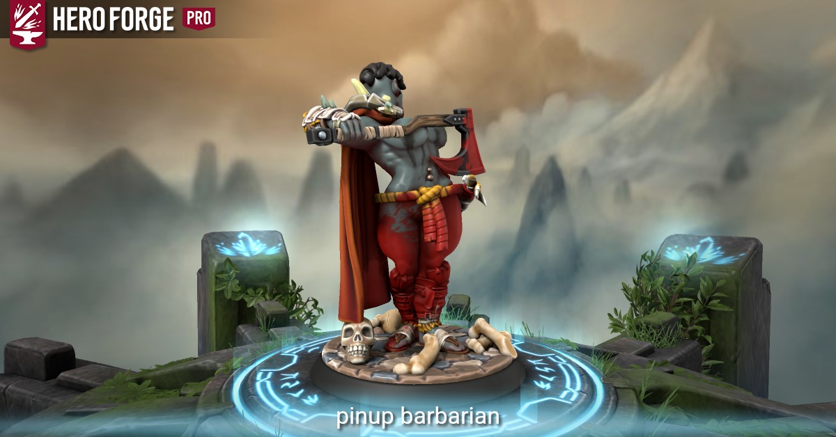 pinup barbarian - made with Hero Forge