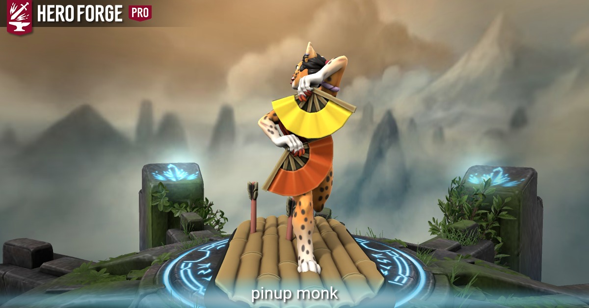 pinup monk - made with Hero Forge