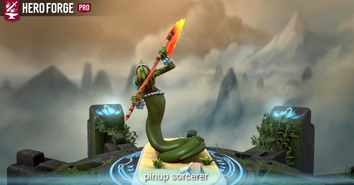 pinup sorcerer - made with Hero Forge