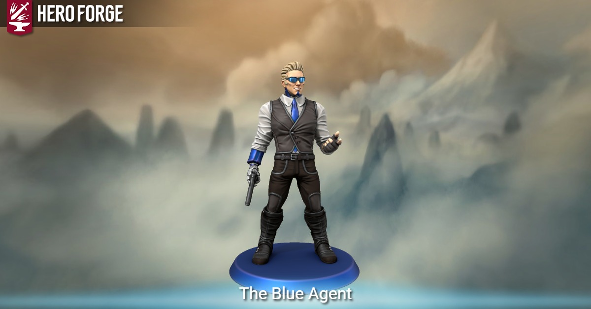 The Blue Agent - made with Hero Forge