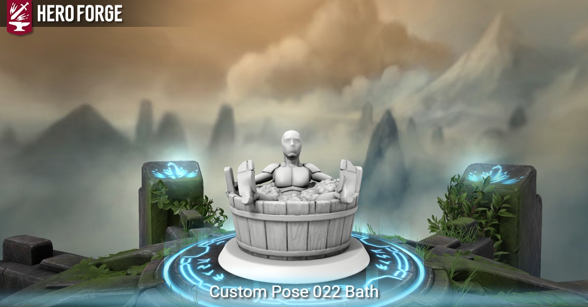 Custom Pose 022 Bath - made with Hero Forge