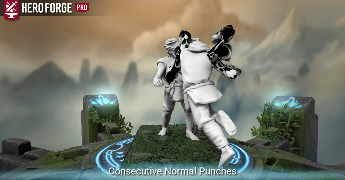Consecutive Normal Punches - made with Hero Forge