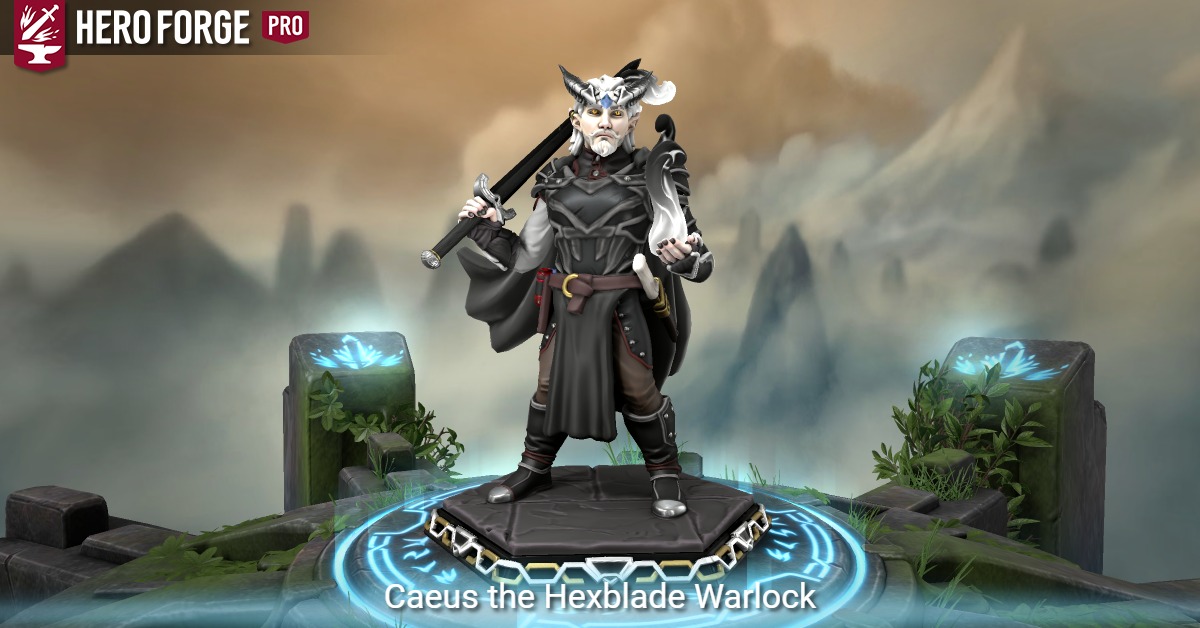 Caeus the Hexblade Warlock - made with Hero Forge