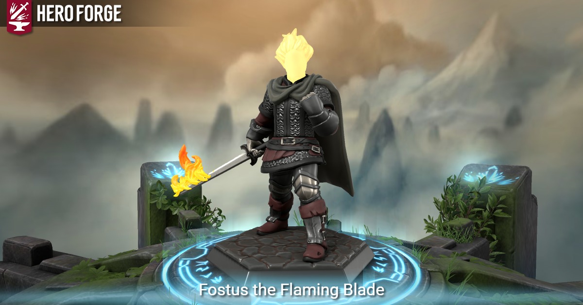 Fostus the Flaming Blade - made with Hero Forge