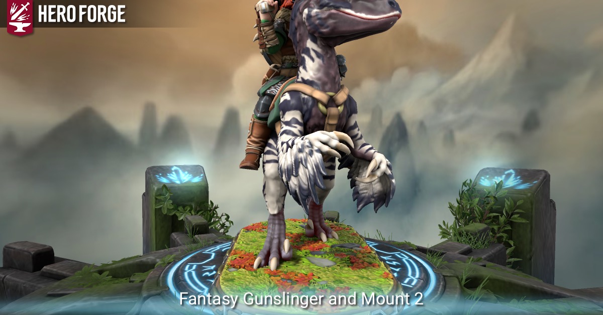 Fantasy Gunslinger and Mount 2 - made with Hero Forge